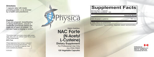 NAC Forte (N-Acetyl L-Cysteine) - Physica Energetics - Energie PLP ...